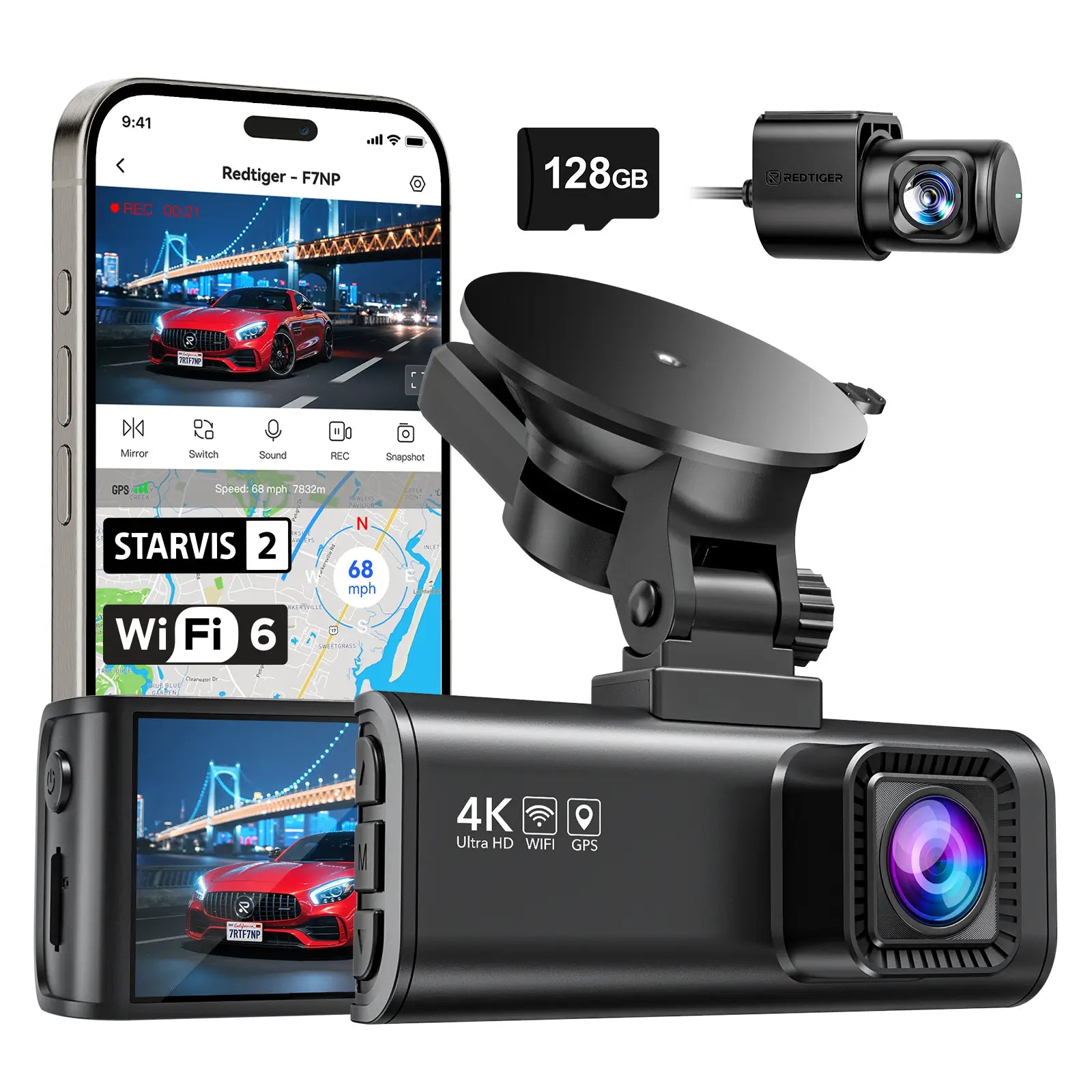 Redtiger F7NP 4K Front-/Heck-Dashcam