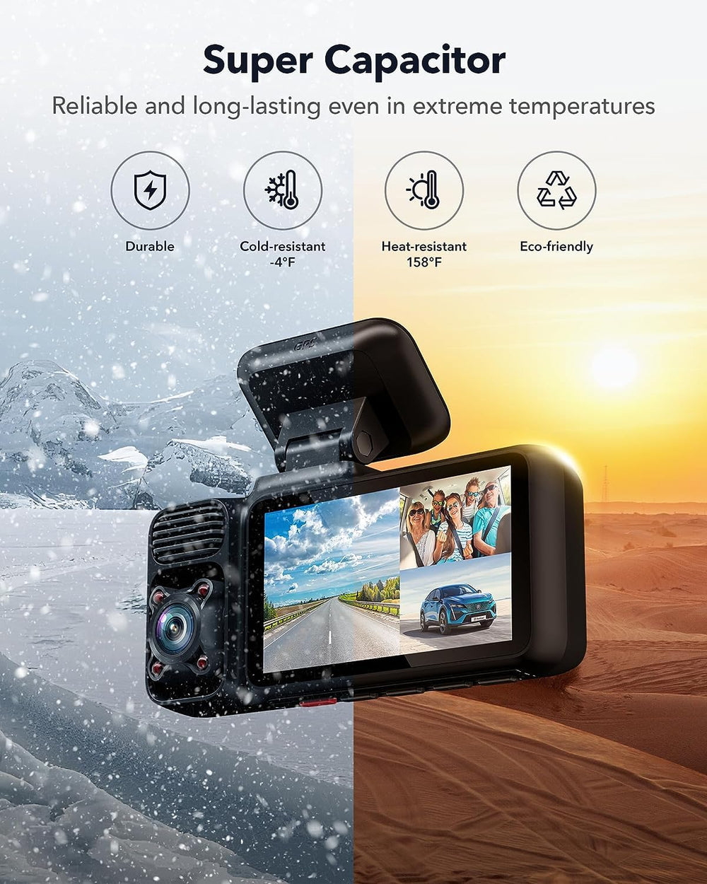 Redtiger F17 4K 3-Kanal 5G WLAN Dashcam